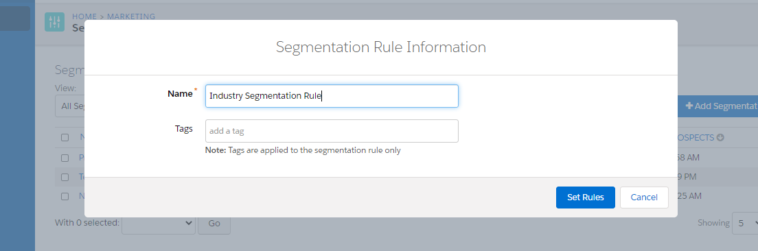 Pardot Segmentation Rules | Tether